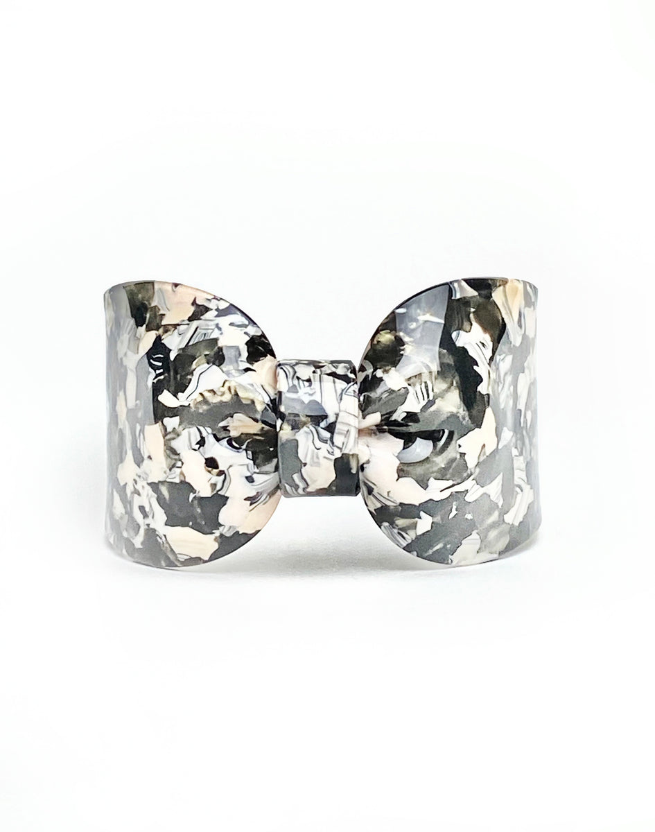 Candy Ribbon Cuff Bracelet Black and White Marble – A. JARON Fine Jewelry